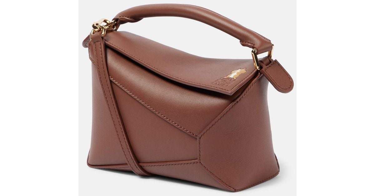 Loewe X Suna Fujita Puzzle Edge Hamster Mini Crossbody Bag in Brown | Lyst