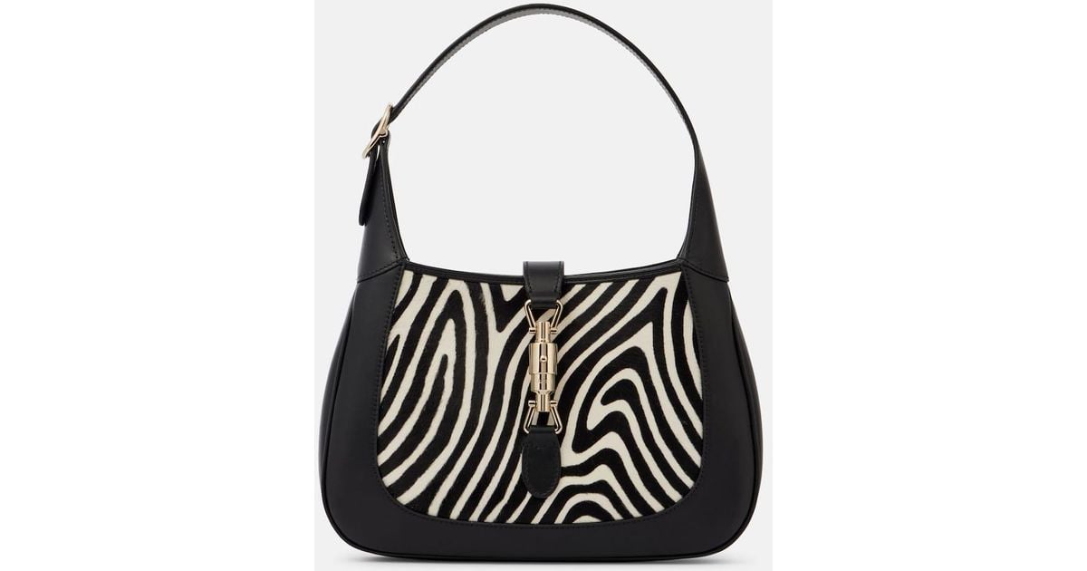 Gucci Jackie 1961 Zebra-Print Calf Hair And Leather Shoulder Bag in ...