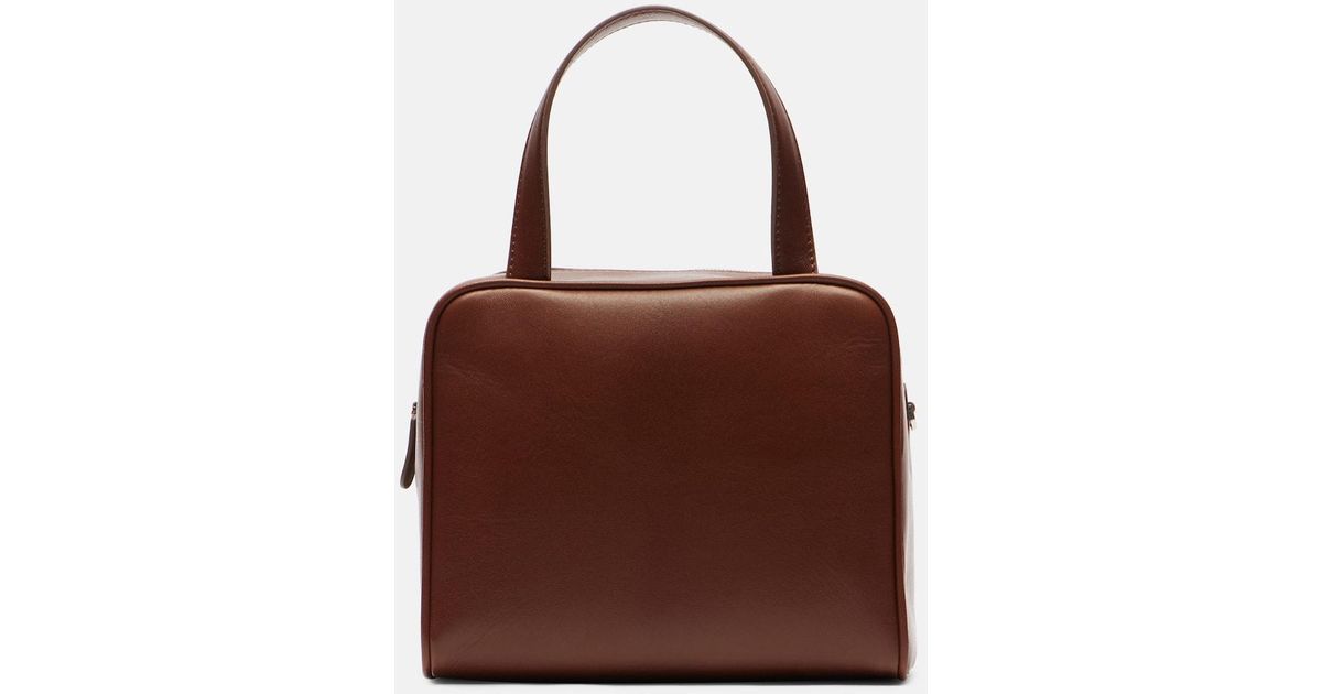 The Row Ray Leather Tote Bag in Brown | Lyst
