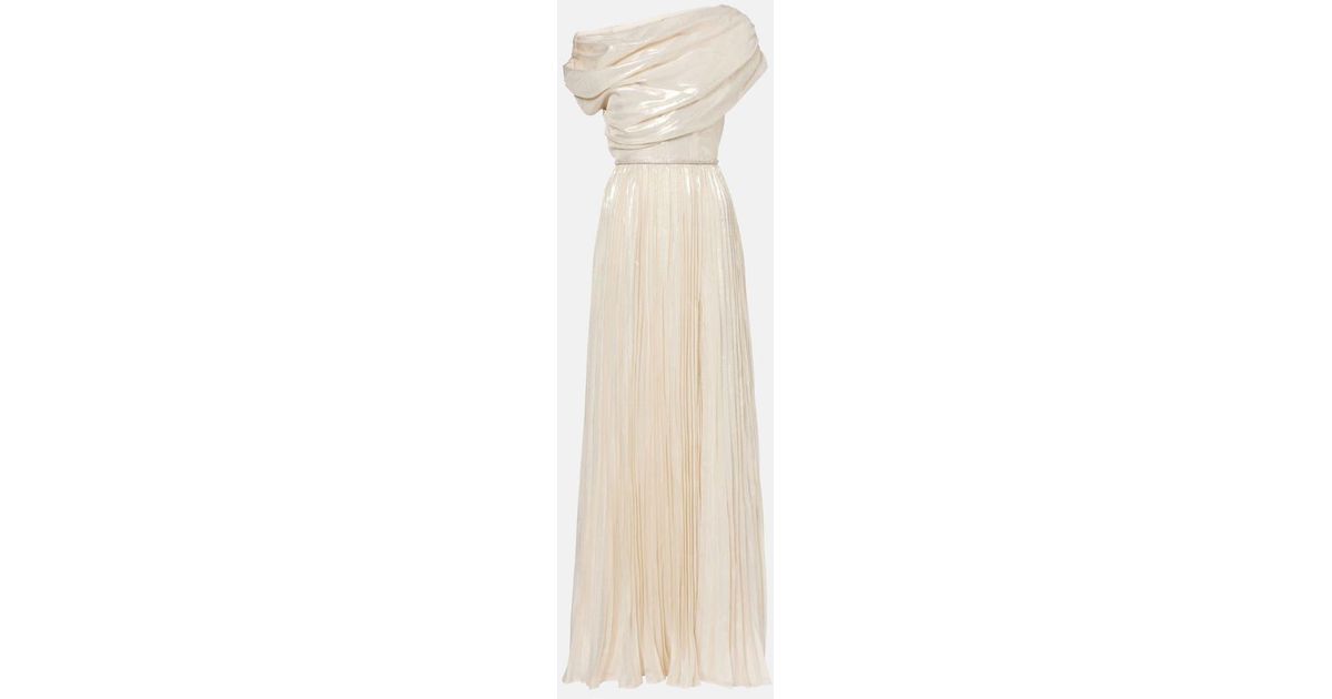 Self-Portrait Asymmetric Draped Silk-Blend Chiffon Maxi Dress in ...
