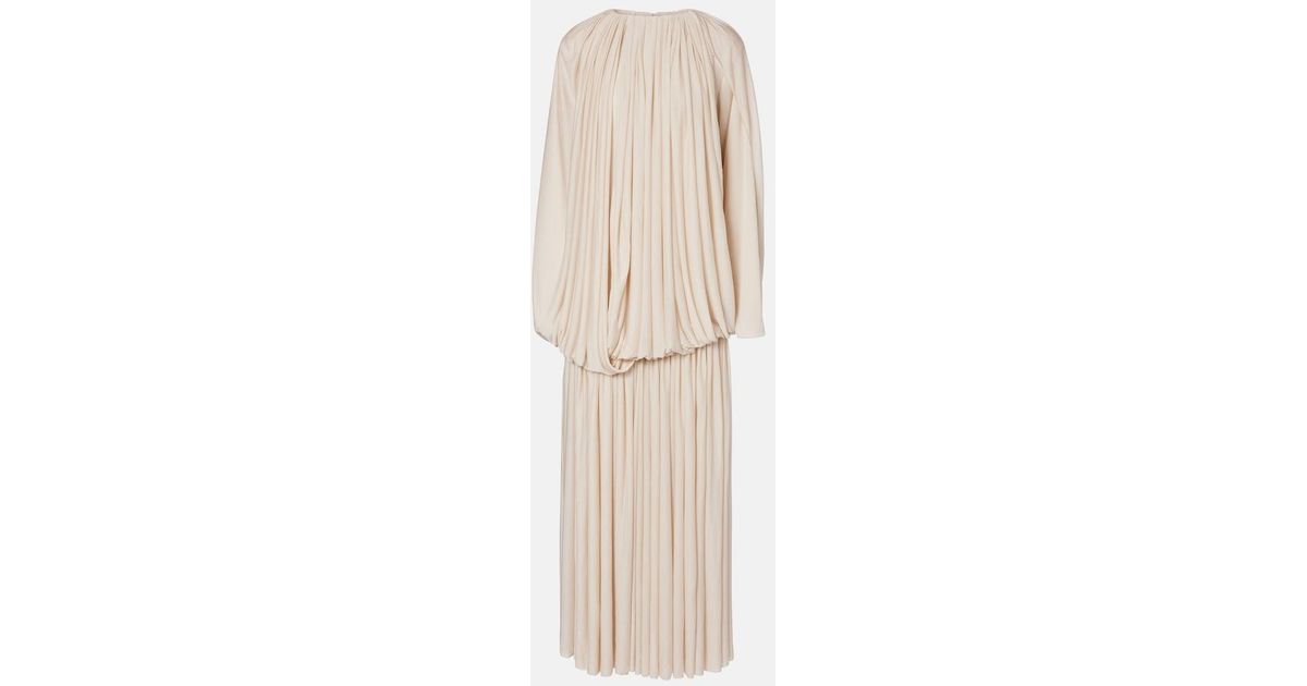 Calvin Klein Angelina Draped Gown in Natural | Lyst