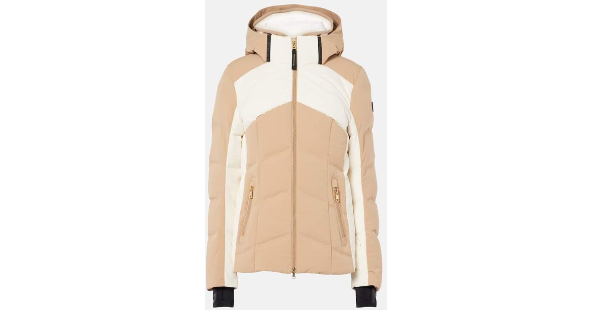 Bogner Delina Colorblocked Ski Jacket in Natural | Lyst