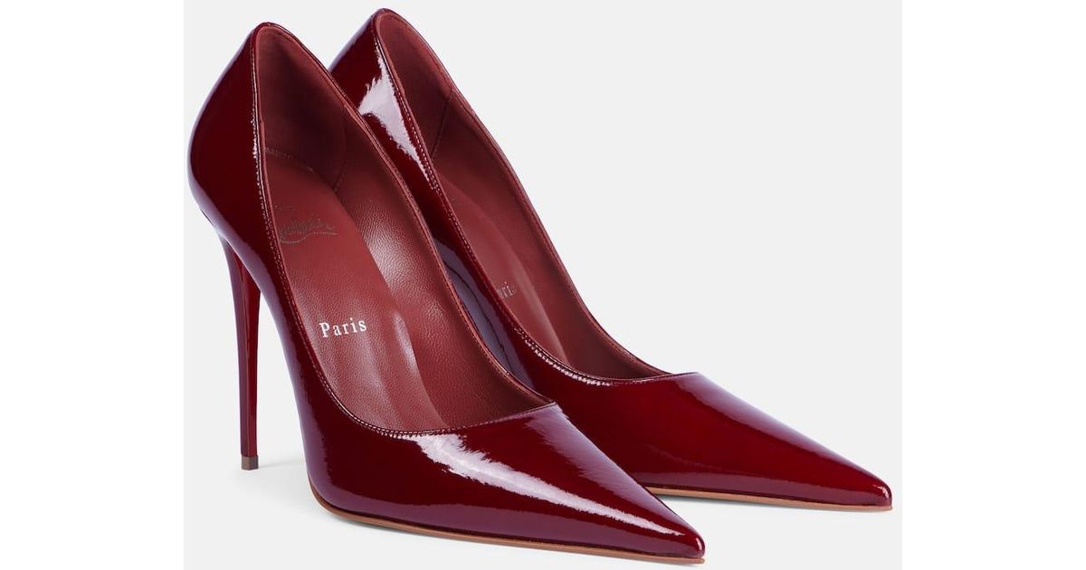 Christian Louboutin Kate Max Patent Leather Pumps in Red | Lyst