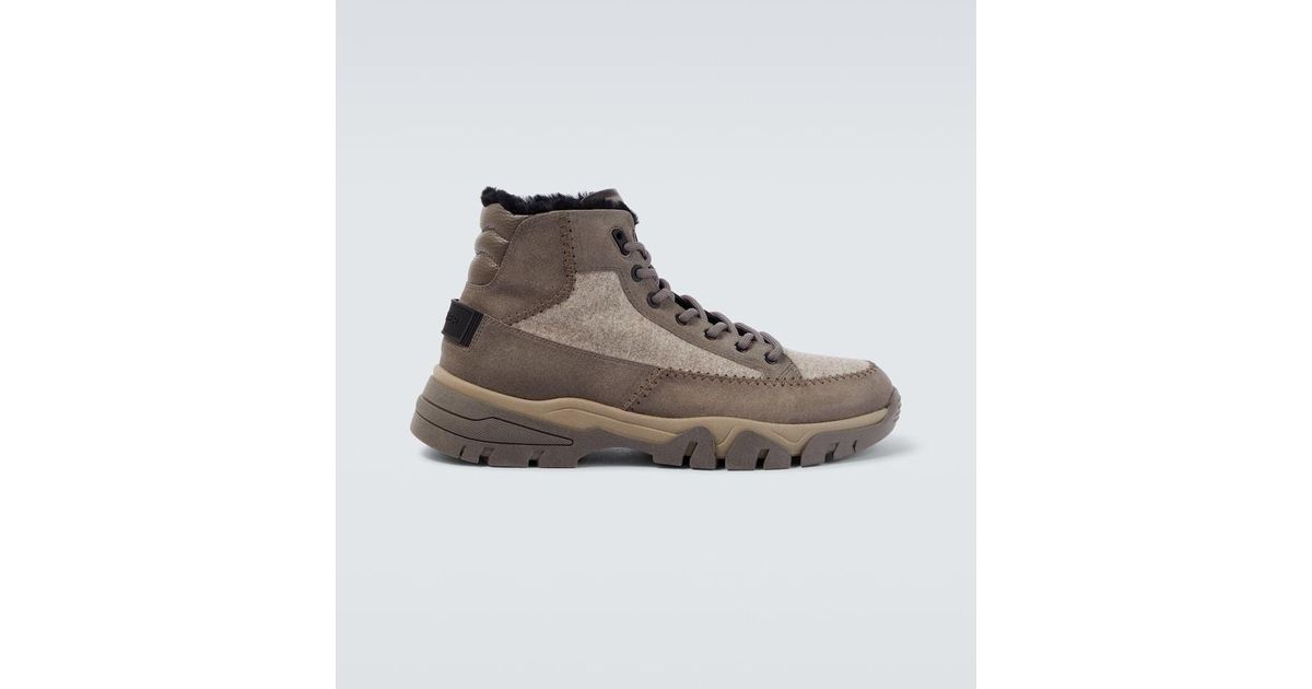 Bogner Copper Mountain Shearling-Lined Leather Hiking Boots in Brown ...