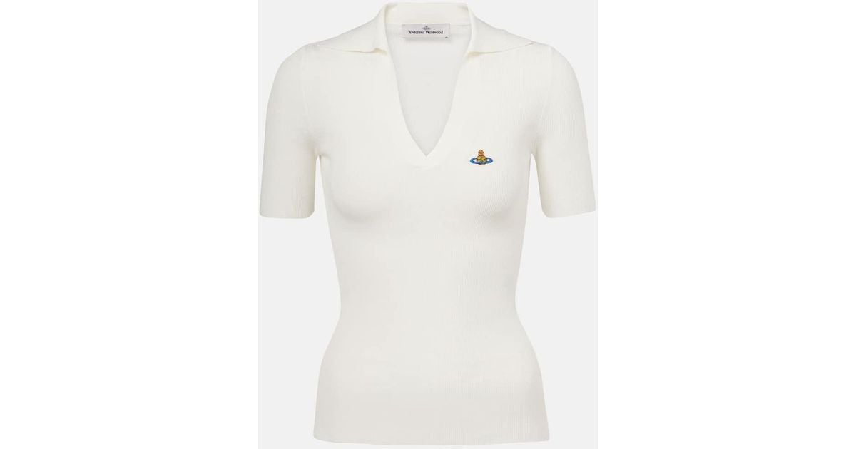 Vivienne Westwood Marina Cotton Polo Shirt in White | Lyst
