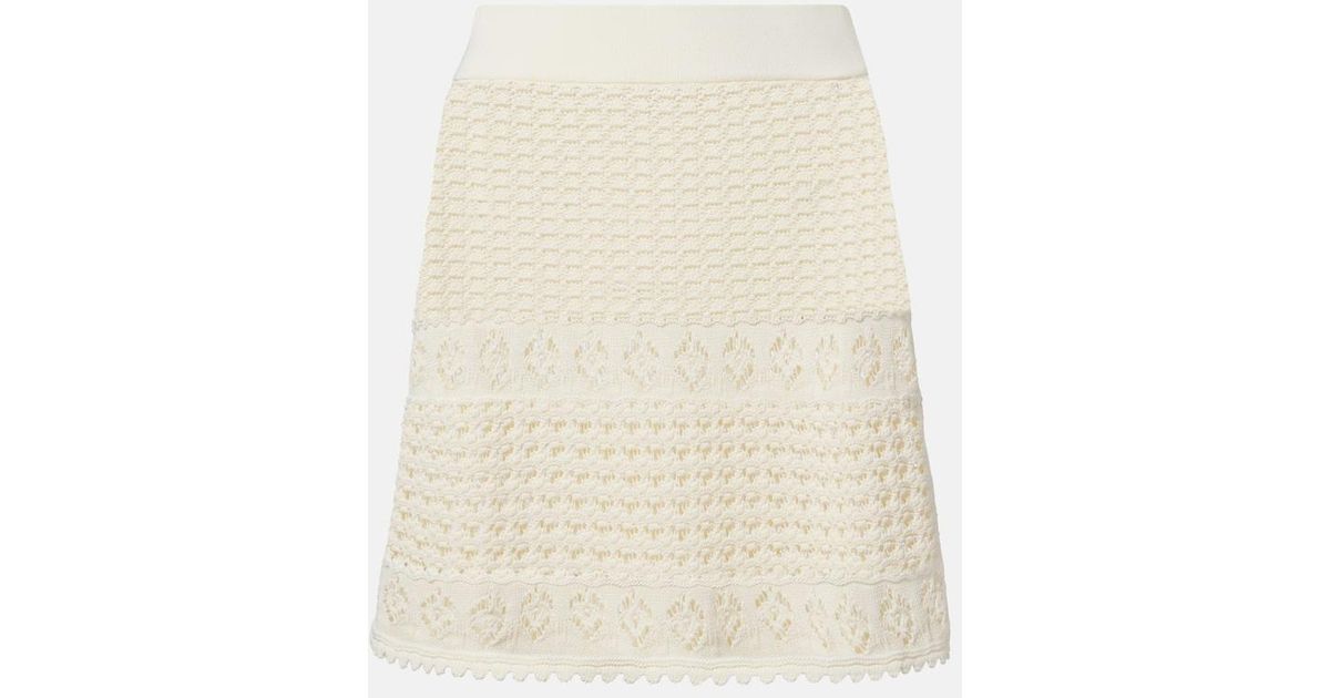Eres Angela Crochet Miniskirt in White | Lyst UK
