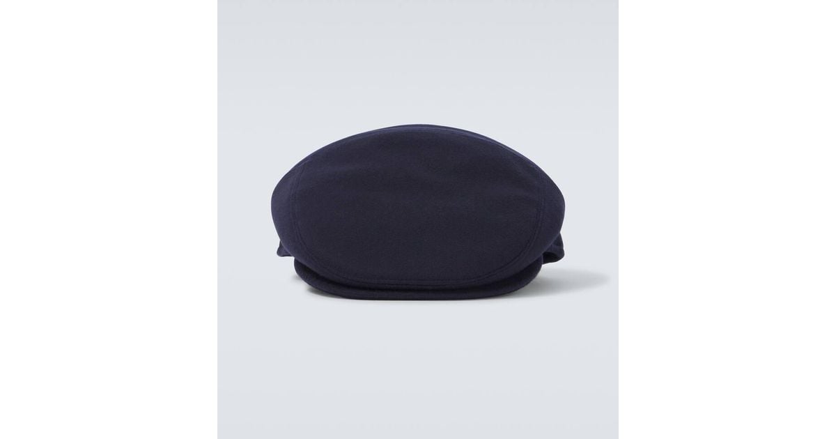 Borsalino Vincenzo Wool Flat Cap in Blue for Men | Lyst