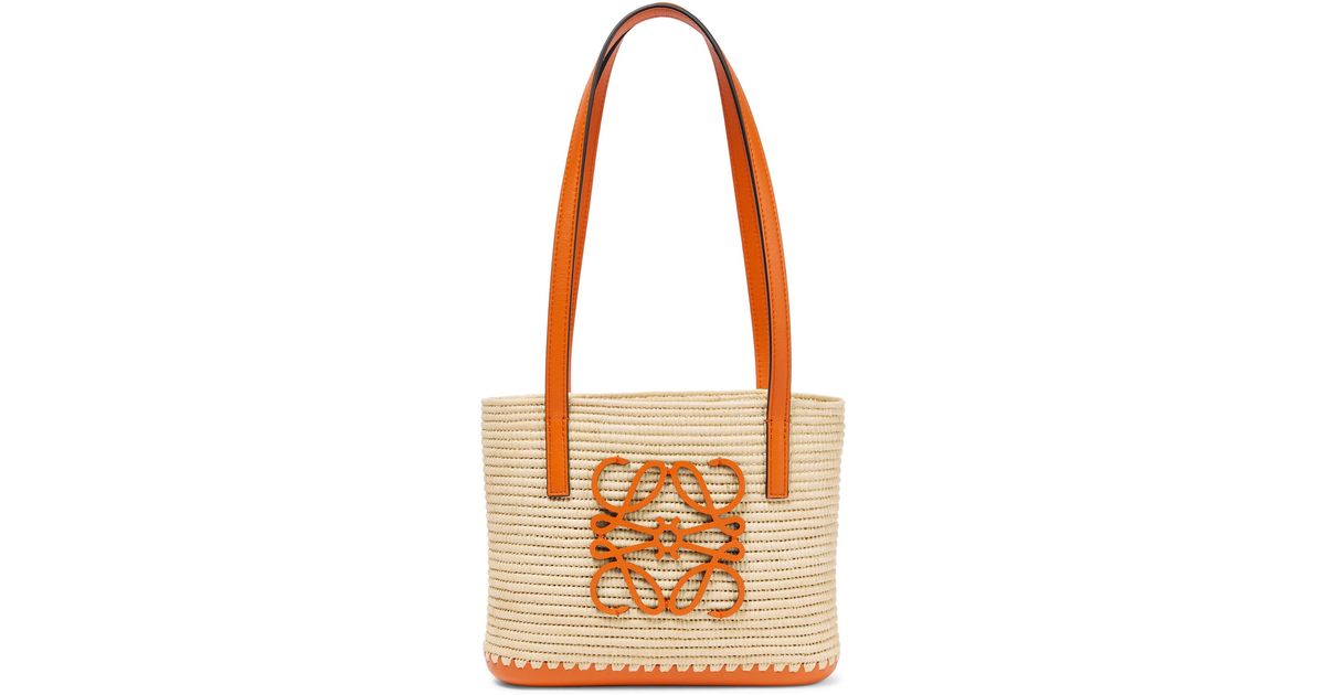 Sac panier Mini Square en raphia Loewe | Lyst