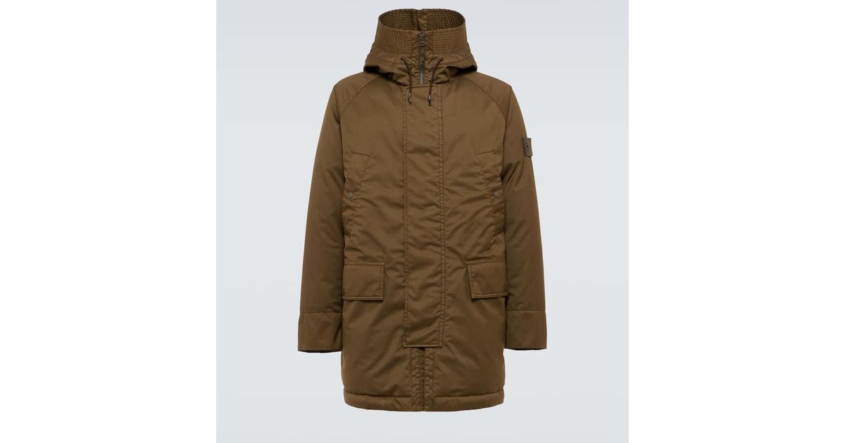 Stone Island Ghost Compass Virgin Wool Twill Down Jacket in Green for ...