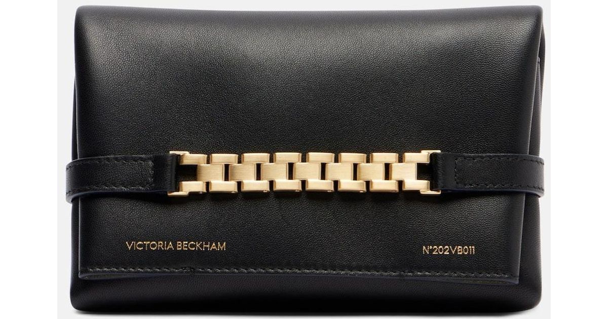 Victoria Beckham Chain Mini Leather Shoulder Bag in Black | Lyst UK