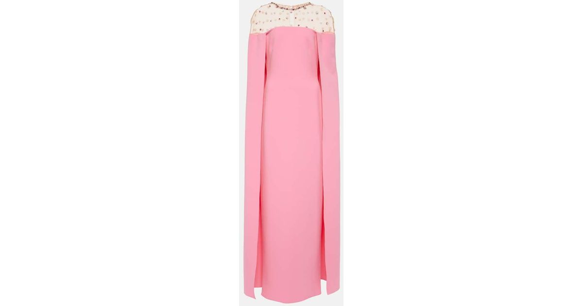 Safiyaa Ambere Caped Gown in Pink | Lyst