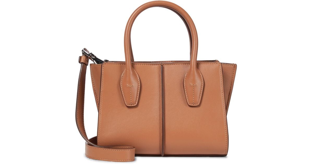 Tod's Holly Mini Leather Tote in Brown | Lyst
