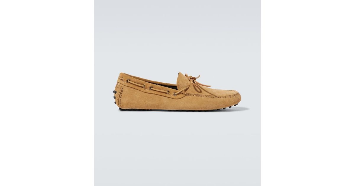 Tom Ford Suede Driving Shoes in White for Men | Lyst
