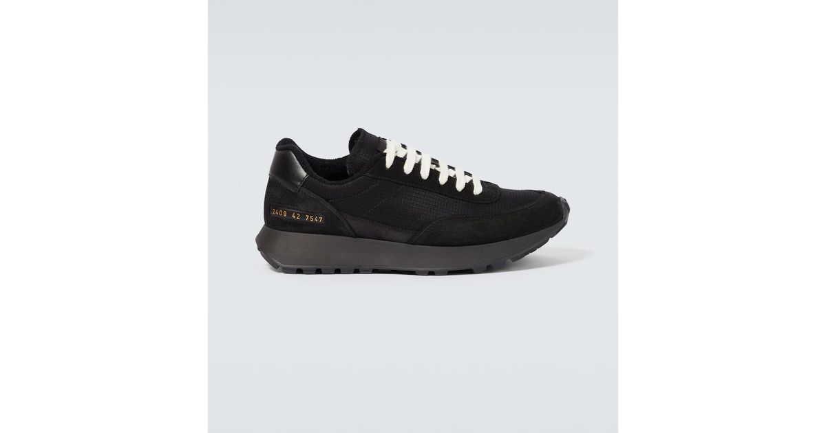 Common Projects Track Classic Leather And Suede-trimmed Ripstop ...