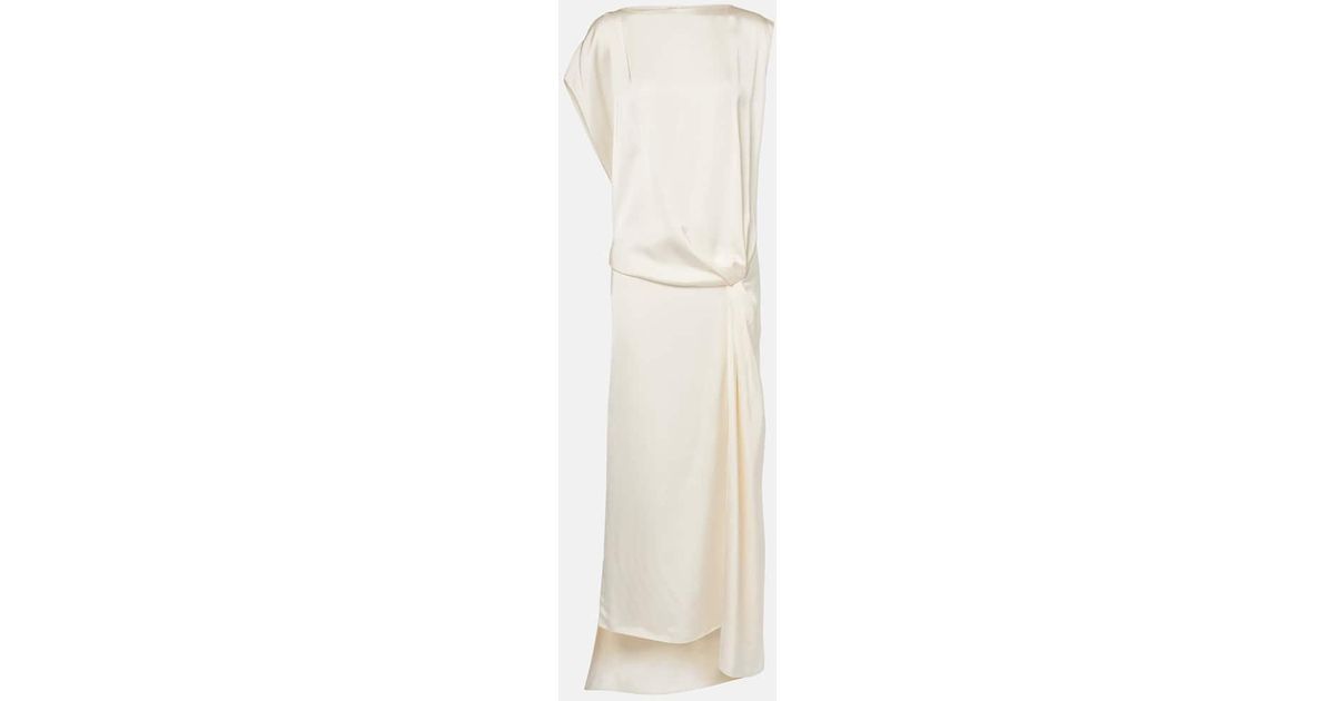 The Row Esmee Satin Maxi Dress in Natural | Lyst