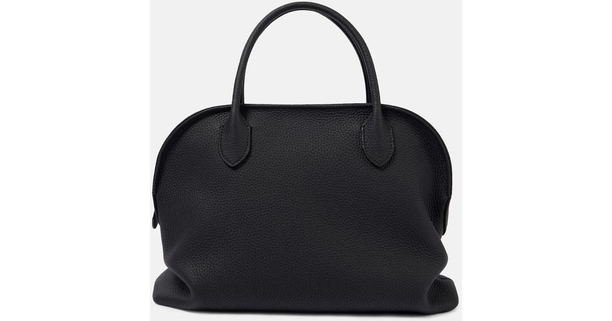 The Row Agnes Leather Tote Bag in Black | Lyst