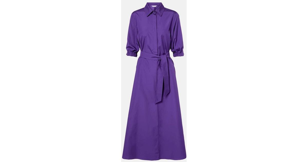Max Mara Hoyo Cotton Maxi Dress in Purple | Lyst