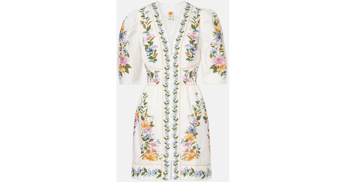 FARM Rio Sweet Bloom Cotton Minidress in Metallic | Lyst