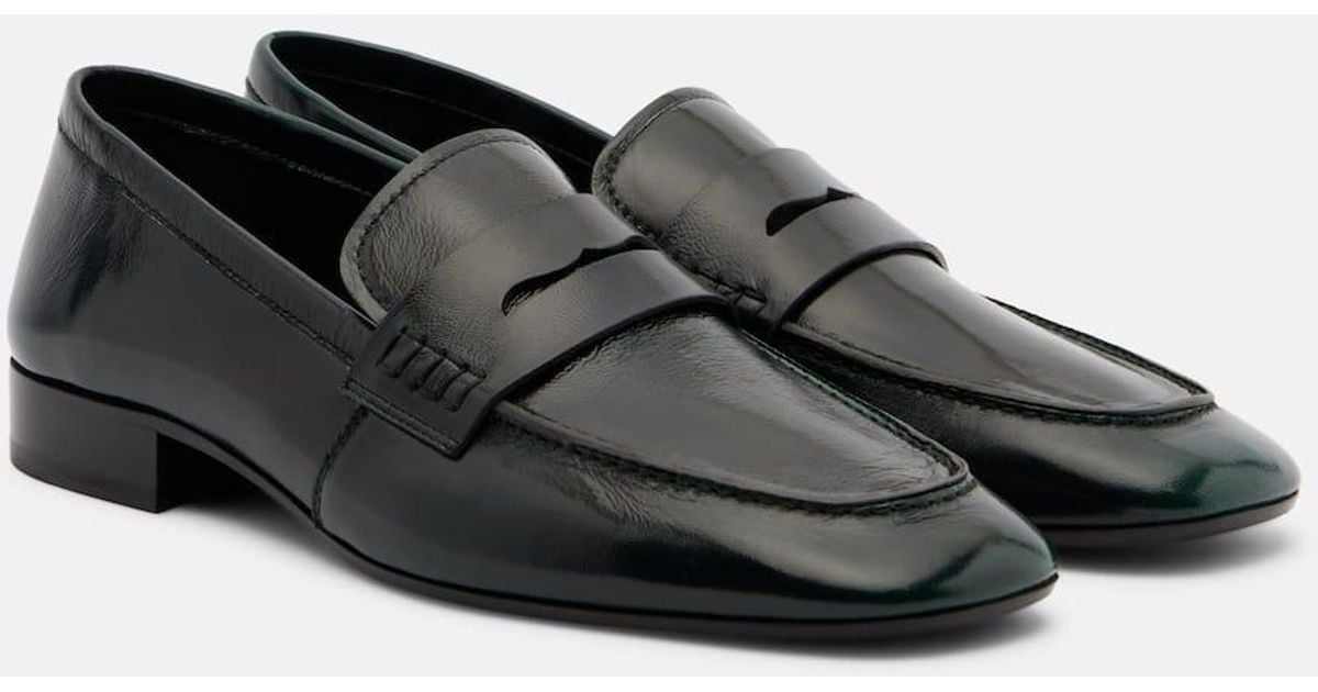 Dries Van Noten Patent Leather Penny Loafers in Black | Lyst UK