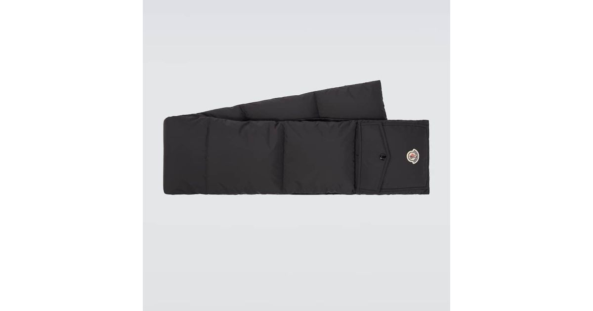 Moncler Logo Down Scarf in Black for Men | Lyst UK