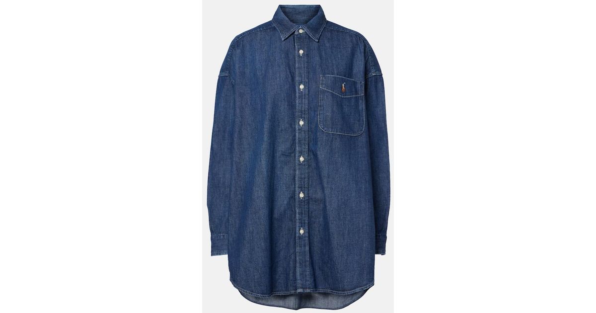 Polo Ralph Lauren Oversized Denim Overshirt in Blue | Lyst