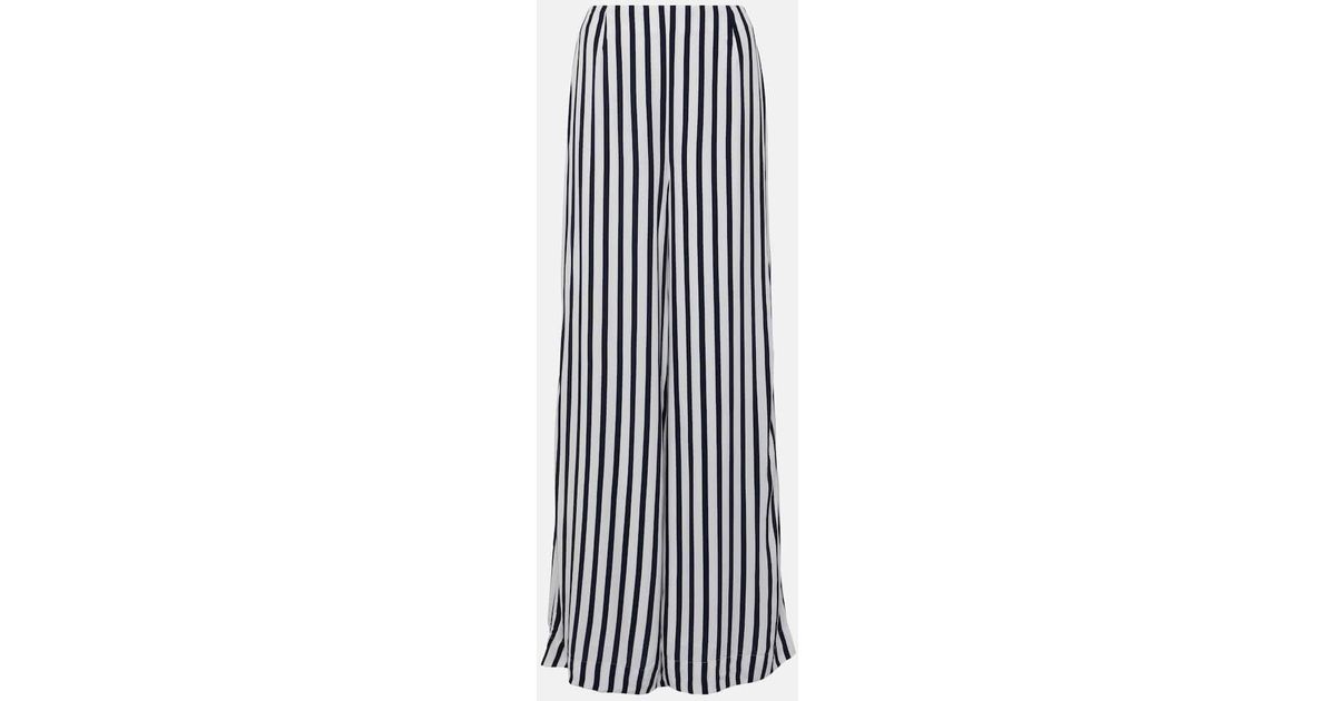 STAUD Luke Striped Wide-Leg Pants in Blue | Lyst