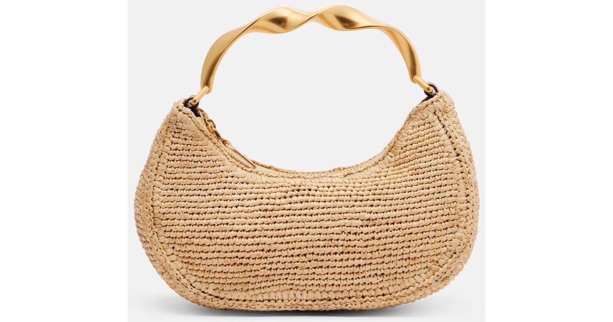 Jonathan Simkhai Nixi Mini Raffia Tote Bag in Metallic | Lyst