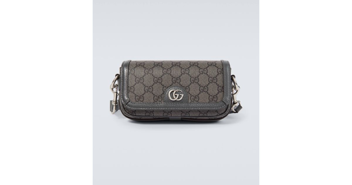 Gucci Ophidia Gg Canvas Super Mini Crossbody Bag in Grey for Men | Lyst UK