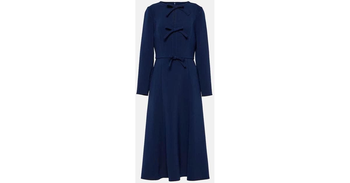 Carolina Herrera Bow-Detail Midi Dress in Blue | Lyst Carolina Herrera Bow-Detail Midi Dress in Blue | Lyst