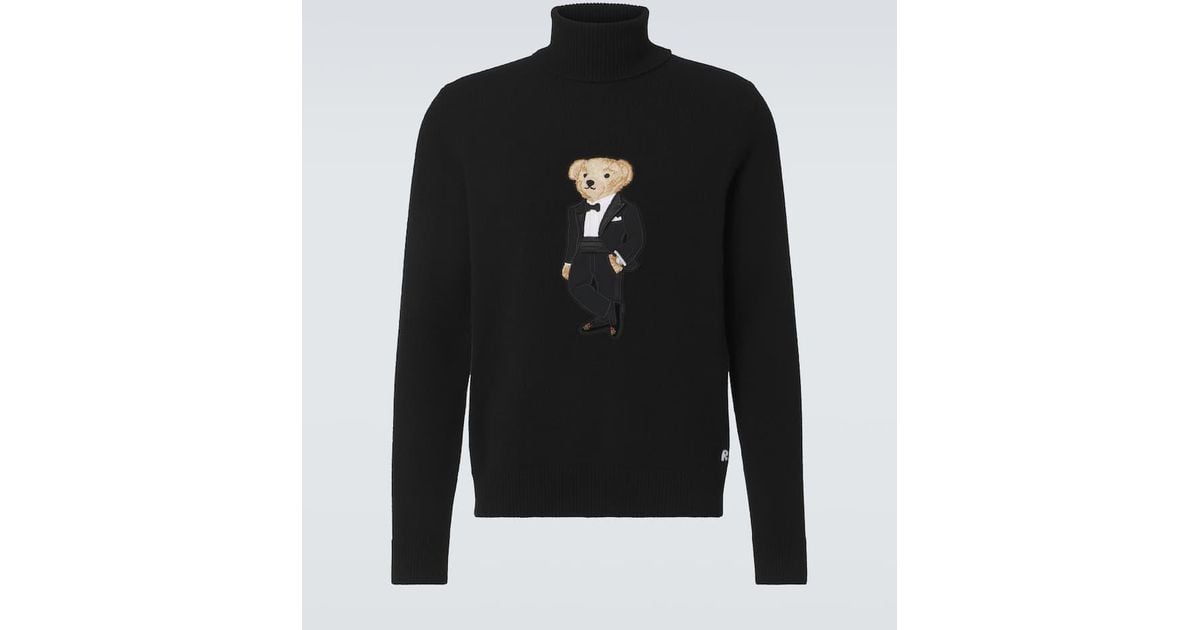 Ralph Lauren Polo Bear Cashmere Turtleneck Sweater in Black for Men | Lyst