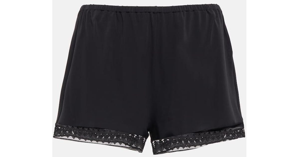 Eres Sylvie Lace-Trimmed Shorts in Black | Lyst