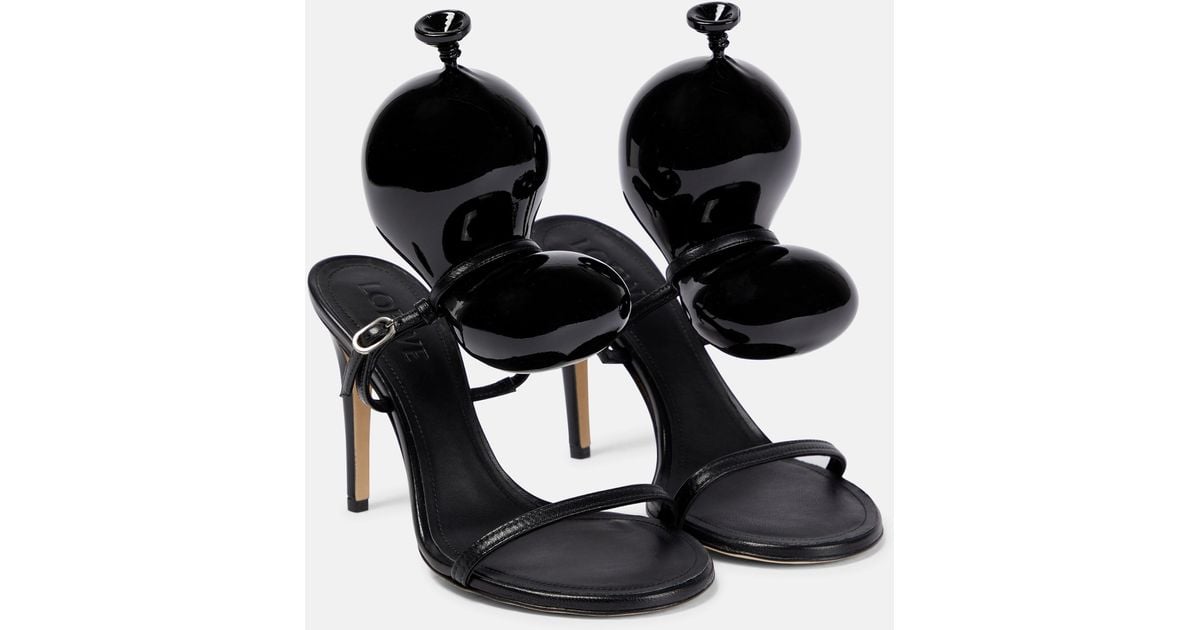 Loewe 3d Balloon Leather Sandals in Black | Lyst