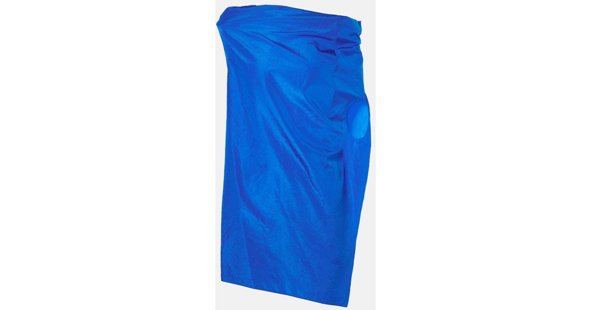 The Row Aria Draped Silk Taffeta Top in Blue | Lyst