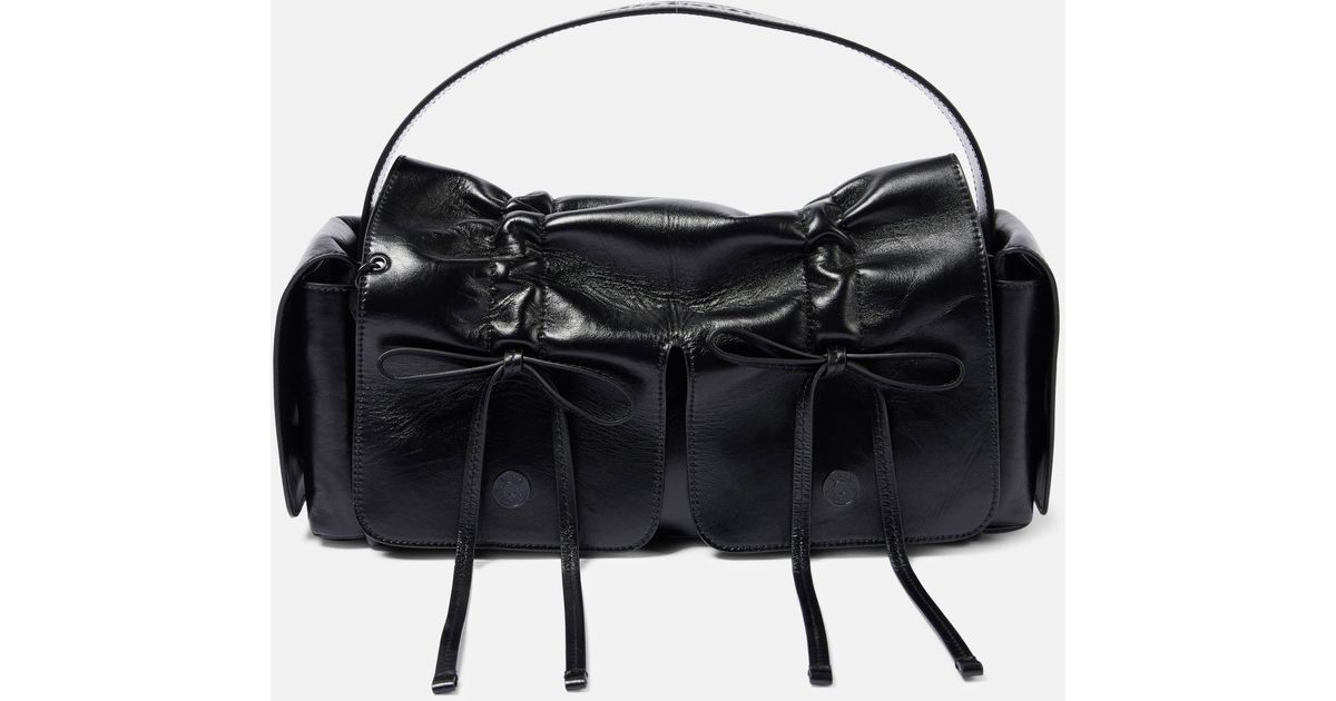 Acne Studios Bow-detail Leather Tote Bag in Black | Lyst UK
