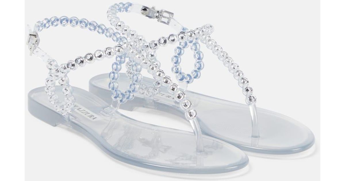 Aquazzura Almost Bare Embellished Pvc Sandals in White | Lyst