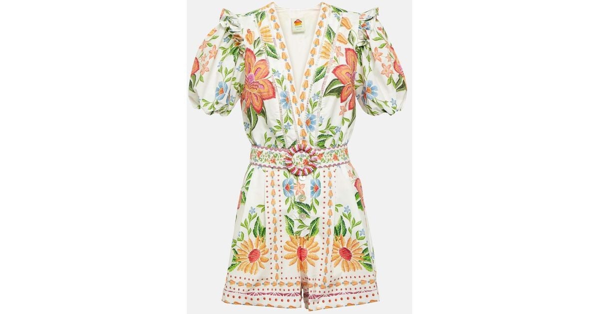 FARM Rio Off- Bloom Garden Lenzing Ecovero Euroflax Romper, Bloom ...