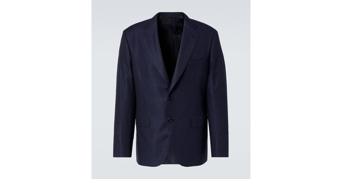 Brioni Wool, Silk, And Cashmere Suit Jacket in Blue for Men | Lyst