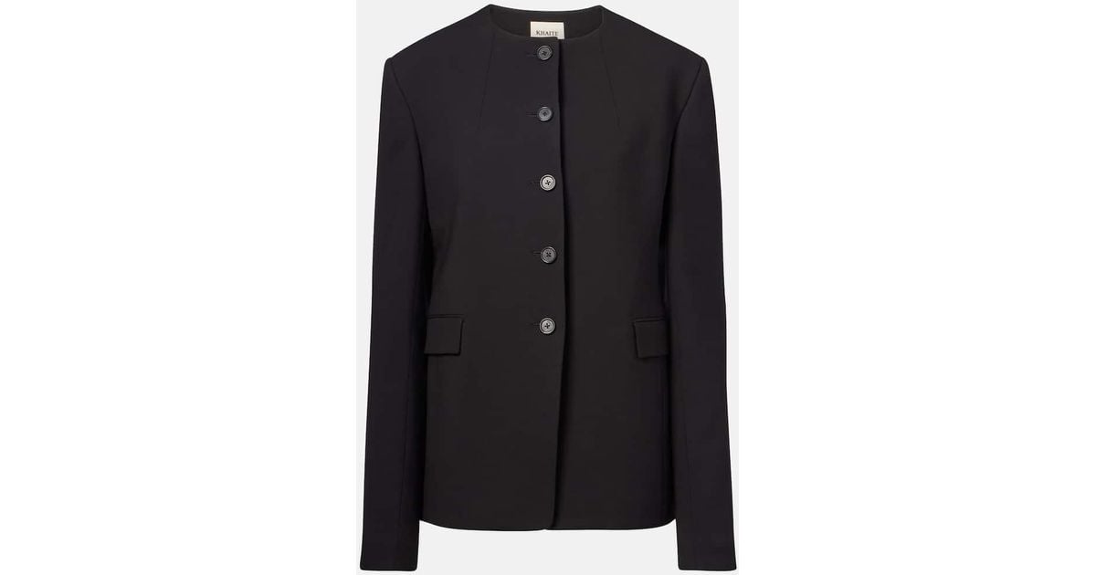 KHAITE Jameson Wool-Blend Jacket in Black | Lyst