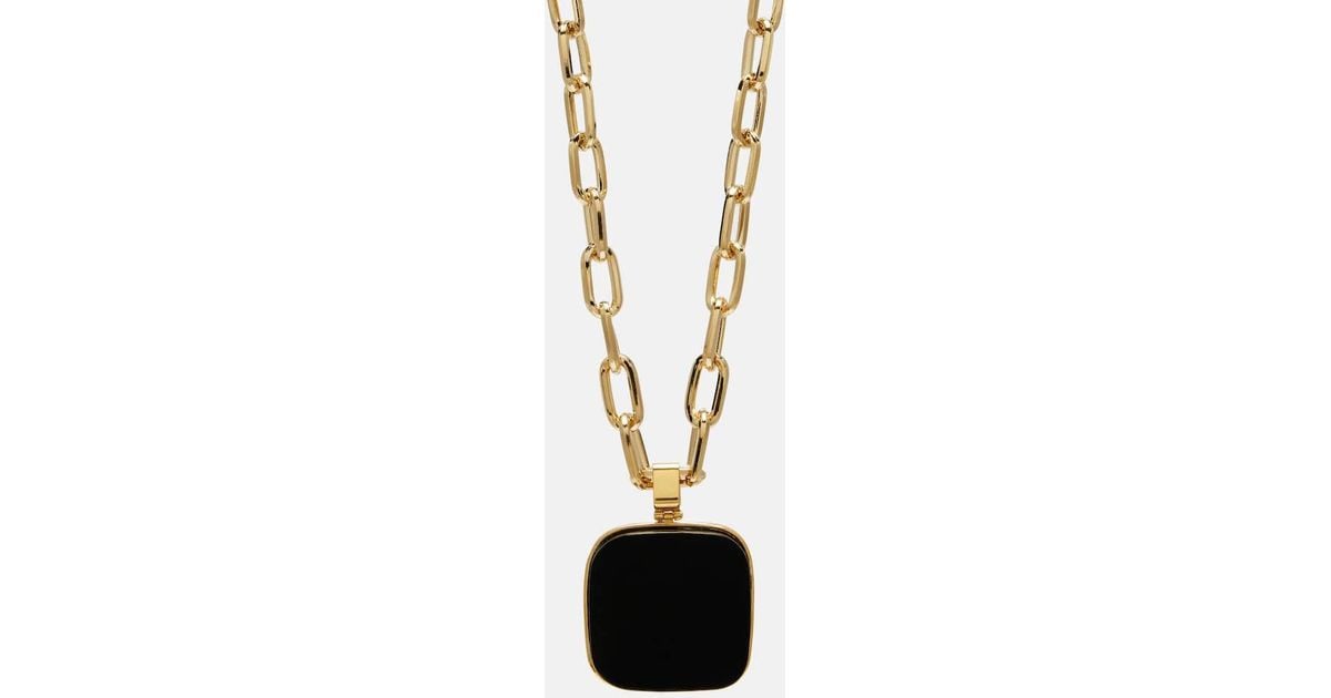 La DoubleJ Onyx Pendant Necklace in White | Lyst