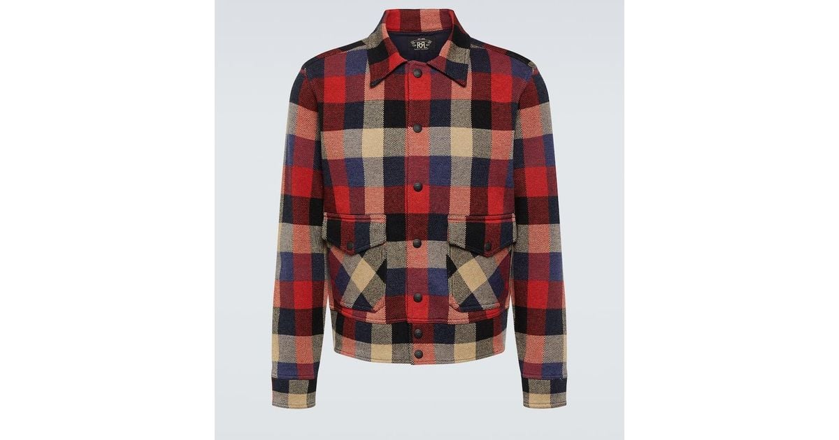 RRL Wool Jacket in Red for Men | Lyst