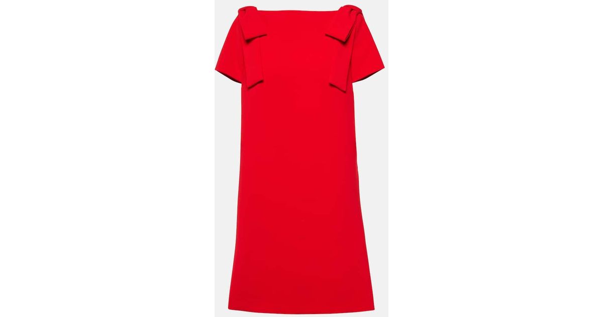 Carolina Herrera Bow-Detail Crepe Minidress in Red | Lyst Carolina Herrera Bow-Detail Crepe Minidress in Red | Lyst