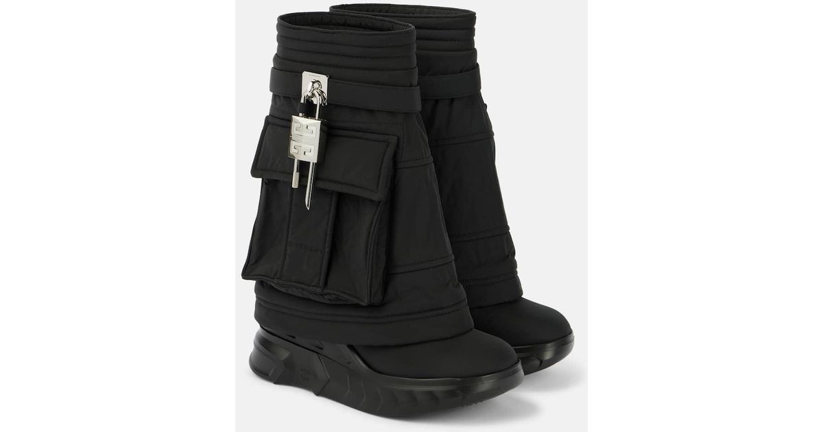 Givenchy Shark Lock Biker Technical Ankle Boots in Black | Lyst