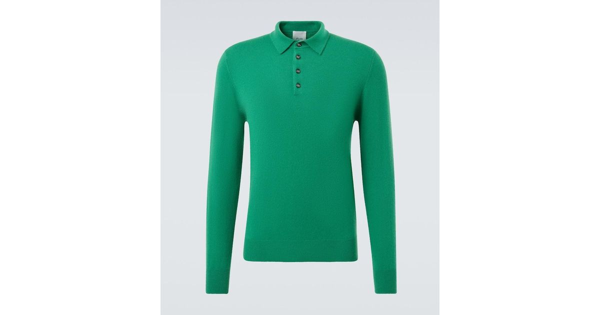 Allude Cashmere Polo Sweater in Green for Men | Lyst UK
