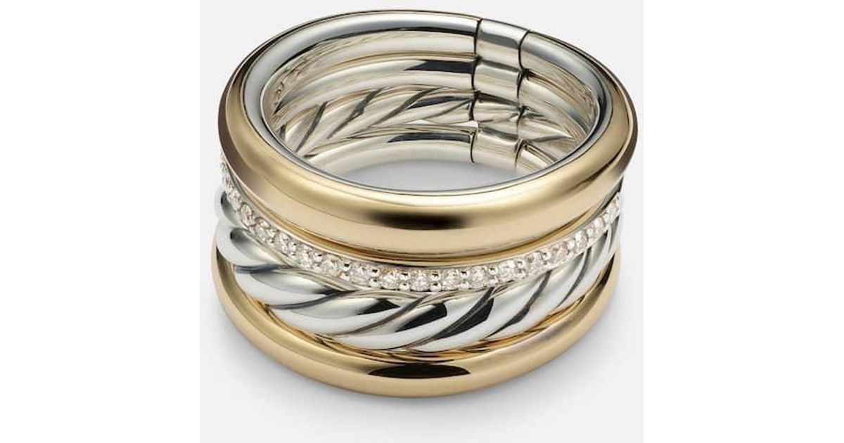David Yurman Dy Mercer 18Kt And Sterling Ring With Diamonds in Metallic ...