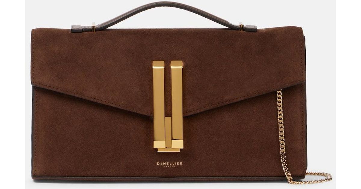 DeMellier Vancouver Suede Clutch in Brown | Lyst