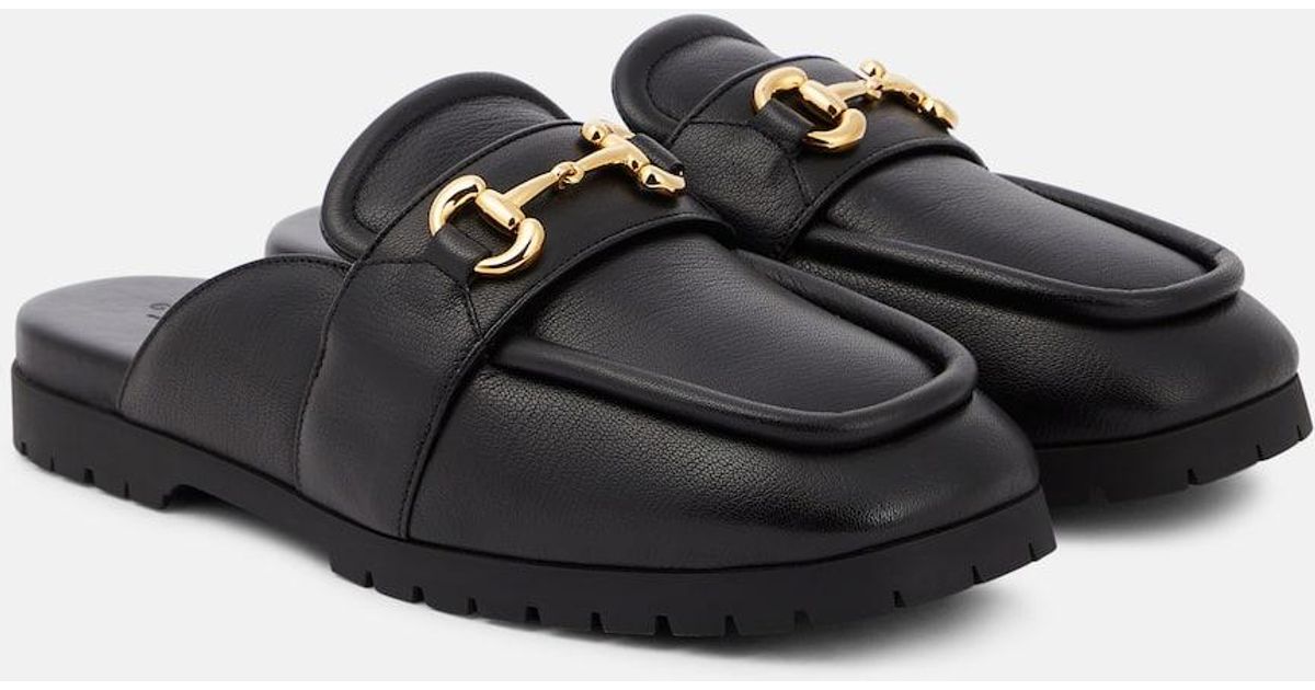 Gucci Mule With Horsebit in Black | Lyst
