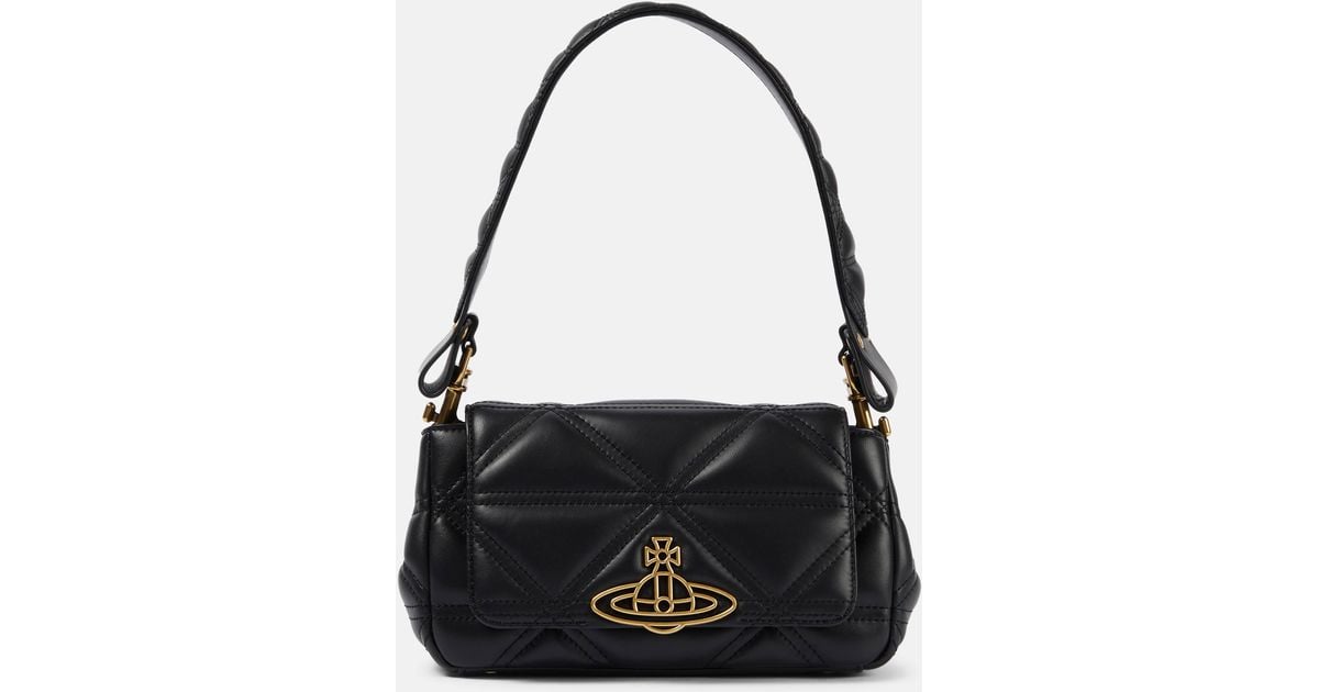 Vivienne Westwood Hazel Medium Quilted Leather Shoulder Bag in Black | Lyst Canada