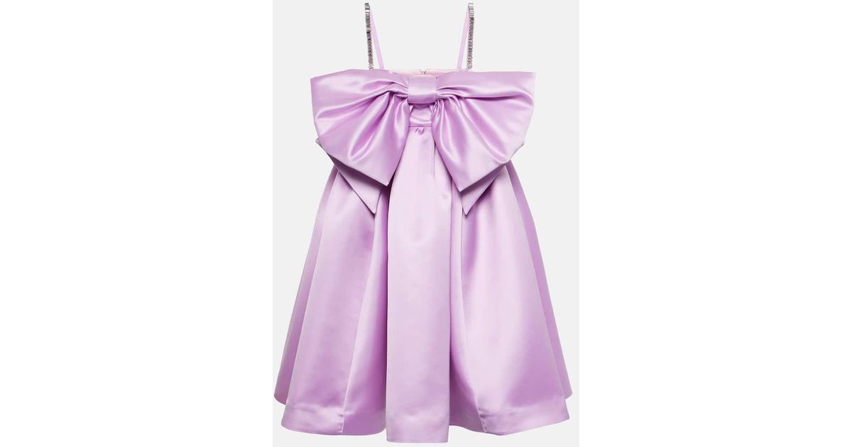 Nina Ricci Bow-Detail Duchesse Satin Minidress in Purple | Lyst