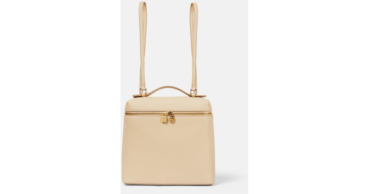 Loro Piana Extra Pocket L23.5 Leather Backpack in Natural | Lyst