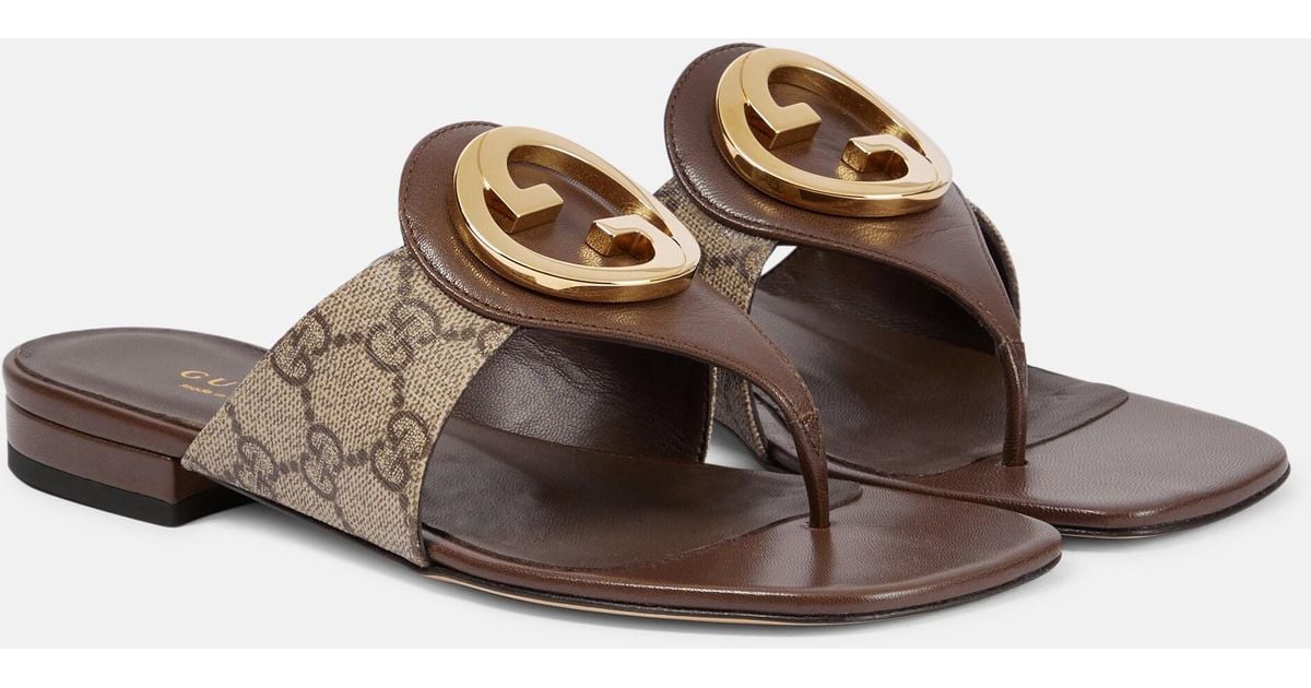 Gucci Blondie Thong Sandals In Brown Lyst